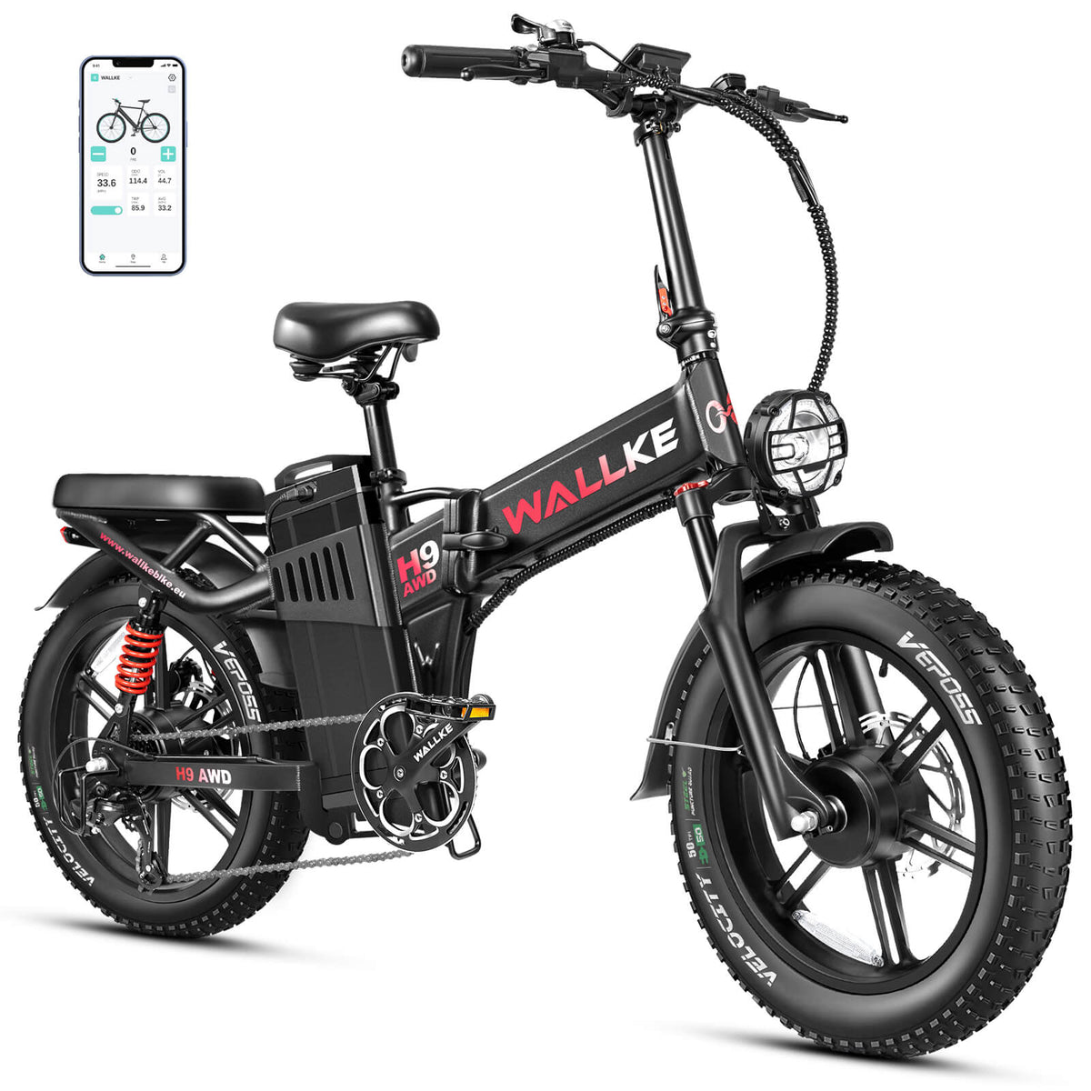 Wallke H9 AWD – Foldable Dual-Motor E-Bike | 240+ Mile Range & AWD Power